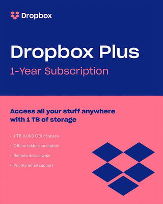 Dropbox Dropbox Plus - 1 TB of Storage for 1 Year Price Watch and ...